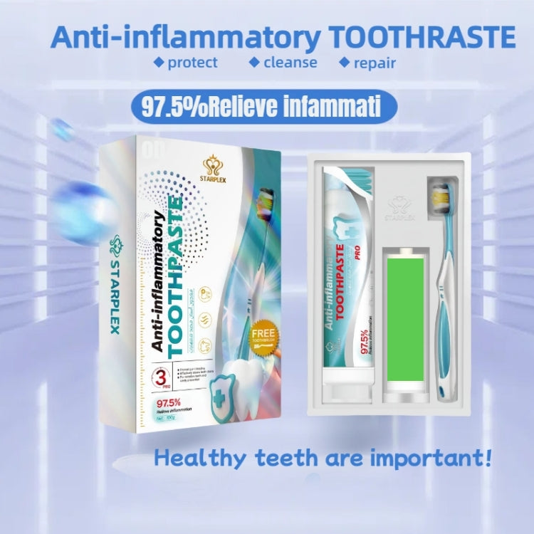 Starplex 100g*2 Anti-Inflammatory Toothpaste Set and Free Toothbrush*1 ...